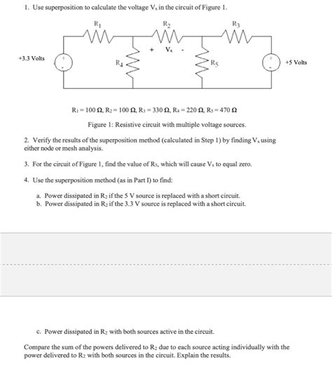 Solved 1 Use Superposition To Calculate The Voltage Vx In