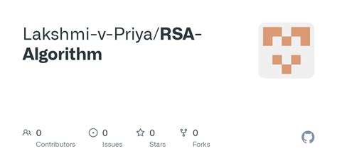 Github Lakshmi V Priyarsa Algorithm
