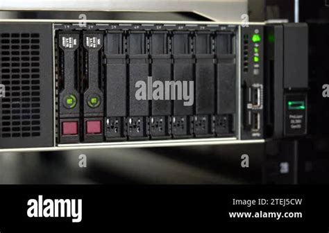 Server Rack Cluster In A Data Center Communication And Internet Network Server Room Blinking