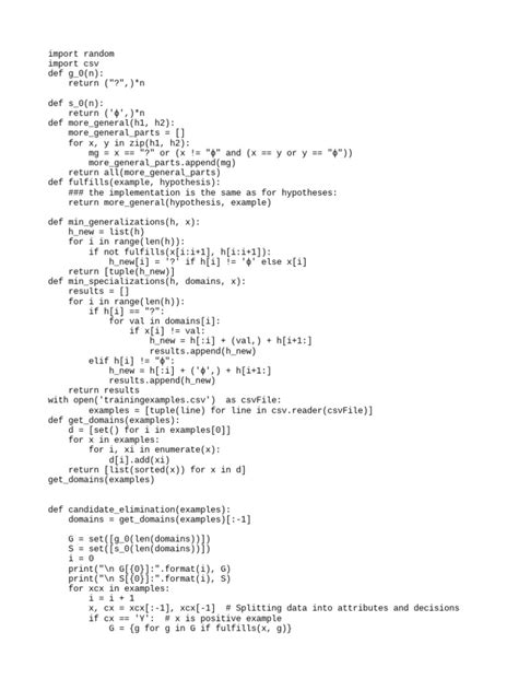Candidate Elimination Pdf Computing Software Engineering