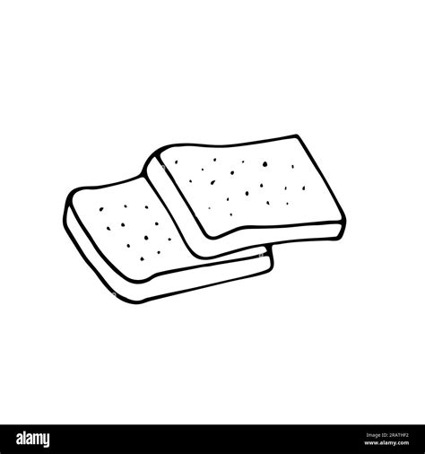 Two Slices Of Bread Element Of Bakery Products For Shop Or Pastry Store Poster Cafe Menu