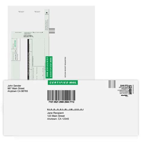 Certified Mail Labels And Envelopes Stamps