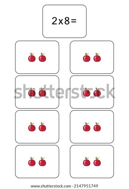 Vektor Stok Multiplication Table 2 Maths Card Example Tanpa Royalti 2147951749 Shutterstock