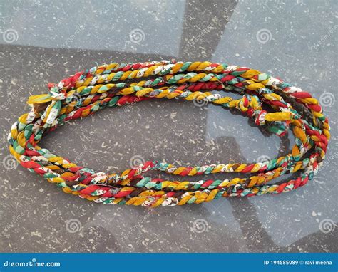 Indian Art Handmade Rassi Rope Using With Saree Colourful Stock Image