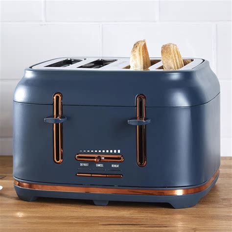 Dunelm 4 Slice Matt Navy Copper Toaster Artofit