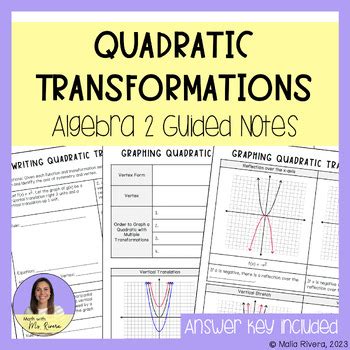 Graphing Quadratics In Intercept Form Guided Notes For Algebra