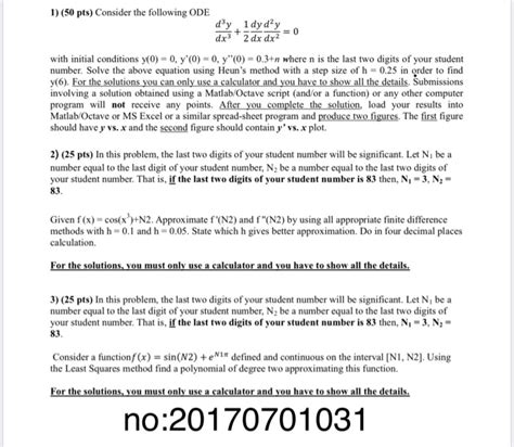 solved 1 50 pts consider the following ode døy 1 dy day