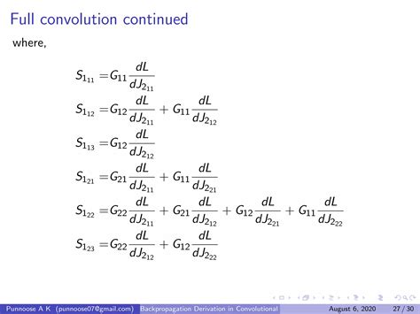 Convolutional Neural Network Backpropagation Derivation Ppt