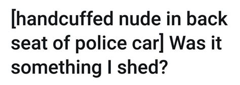 Handcuffed Nude In Back Seat Of Police Car