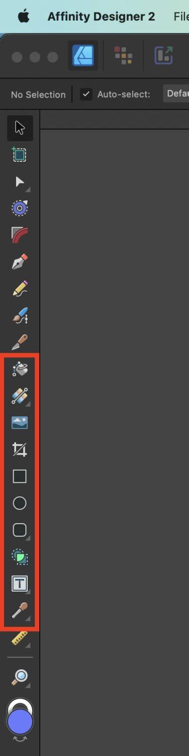 Some Of The Tools Are Not Selectable Affinity Designer 211 Macos