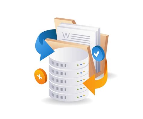 Premium Vector Server Folder Database Infographic Flat Isometric 3d