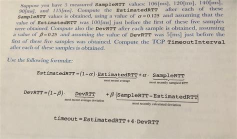 Solved Suppose You Have 5 Measured Samplertt Values