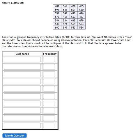 Solved Here Is A Data Setconstruct A Grouped Frequency