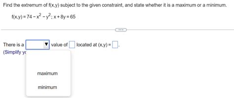 Solved Find The Extremum Of Fxy ﻿subject To The Given