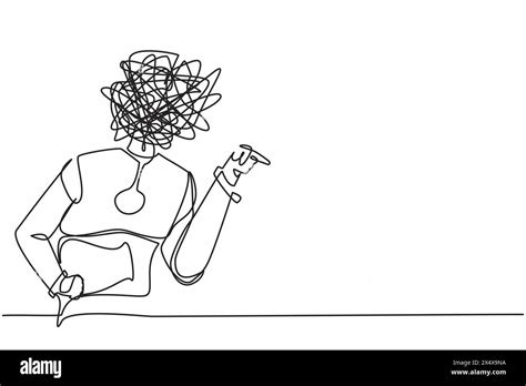 Continuous One Line Drawing Robot With Round Scribbles Instead Of Head Angry Robot Arguing