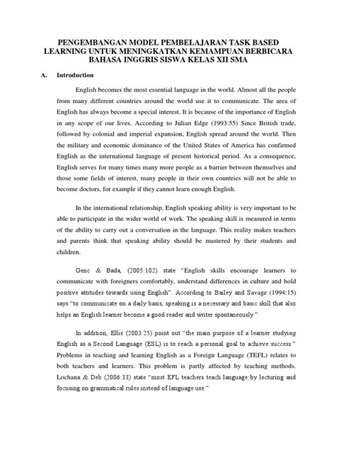 Task Based Learning Method Jurnal Fkip Unsam Pdf Fluency Learning