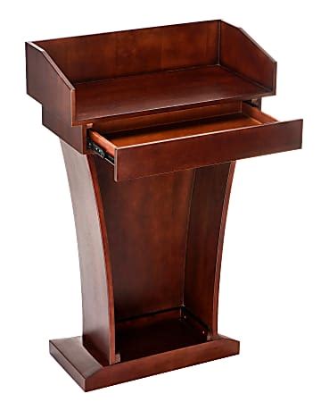 Alpine Adiroffice Stand Up Floor Podium Lectern With Drawer And Storage