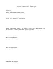 Outline Of Textual Analysis Paper 1 Docx Beginning Outline Of Textual Analysis Paper
