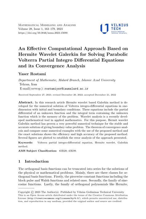Pdf An Effective Computational Approach Based On Hermite Wavelet