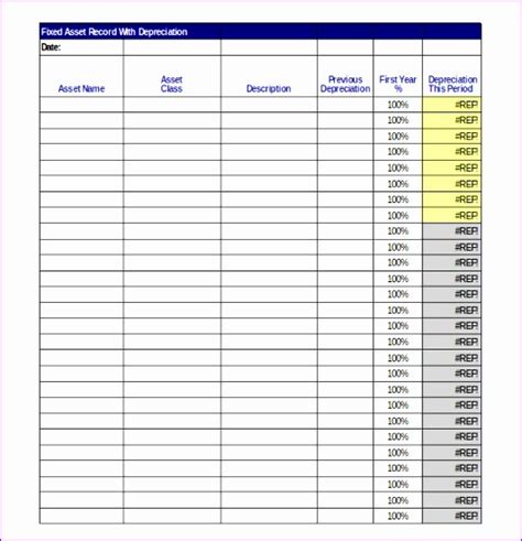 Asset Register Template Excel Free Excel Templates