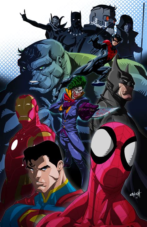 Marvel And Dc Crossover Print By Rayheight On Deviantart