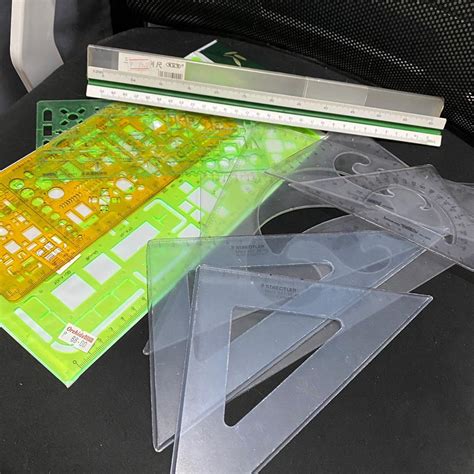 DRAFTING TOOLS TRIANGLES SCALE TEMPLATES Hobbies Toys Stationary