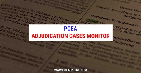 How To Monitor Adjudication Cases Online Poea Online