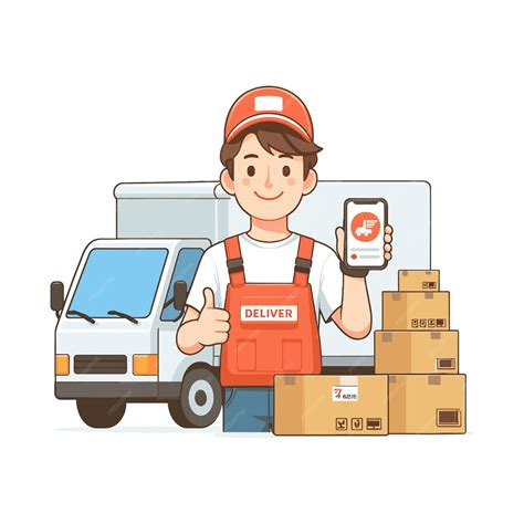 Premium Vector Cartoon Delivery Man Vector Illustration
