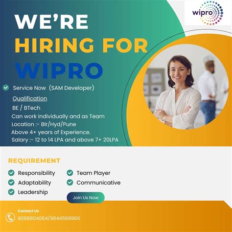 We Are Hiring For The Wipro Looking For A 4 Years Experience Candidate If Anyone Is Interested