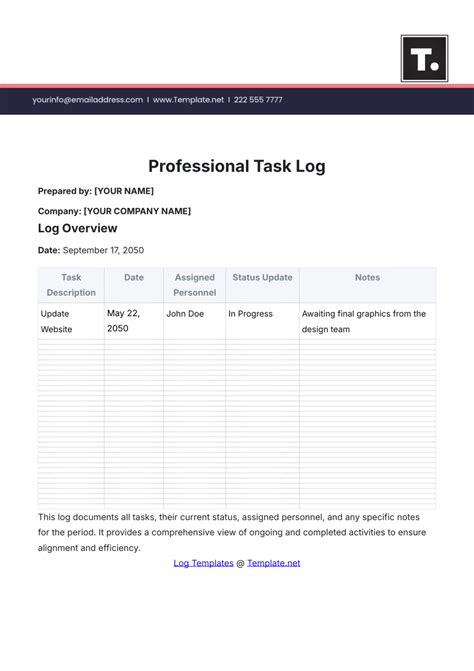 Free Communication Log Template Edit Online Download Template Net