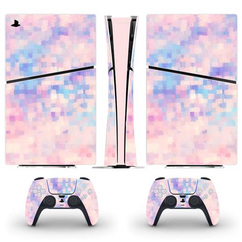 Abstract Pastel Light Color Mosaic Texture Ps5 Slim Skin Sticker