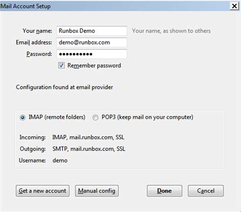 Imap For Mozilla Thunderbird Runbox Help