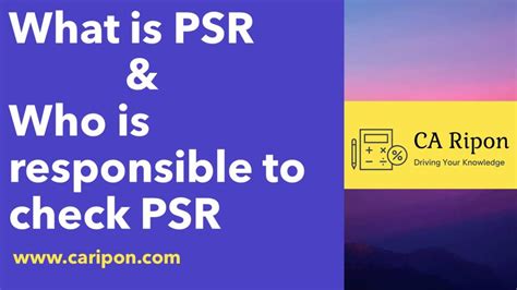 Psr Obligation Who Is Responsible For Checking Psr Ca Ripon