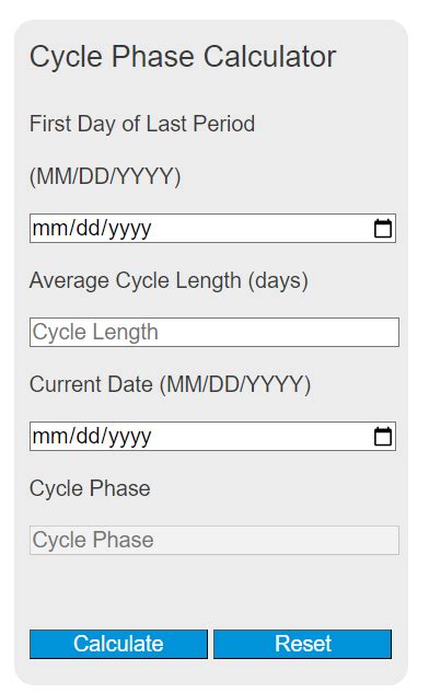 Cycle Phase Calculator Calculator Academy