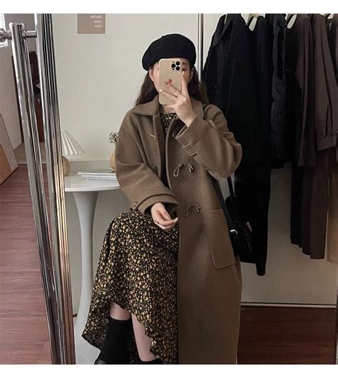 메이리앤 여성 떡복이 롱 포켓 카라넥 가을 겨울 모직 자켓 롱코트 Js0254