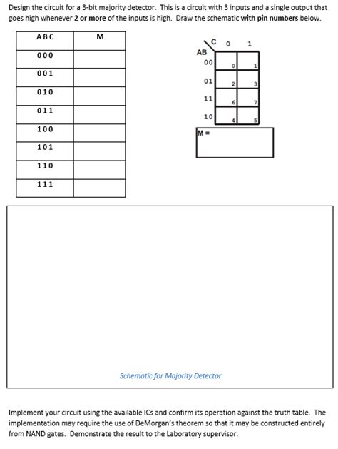 Solved Design The Circuit For A 3 Bit Majority Detector