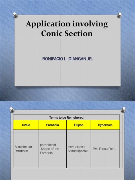 application involving conic section pdf geometric shapes space