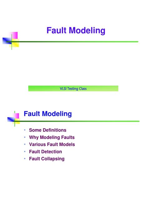 Fault Modeling Vlsi Testing Class Pdf Logic Gate Digital Electronics