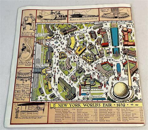 Lot Vintage 1939 The New York Official Worlds Fair Pictorial Map
