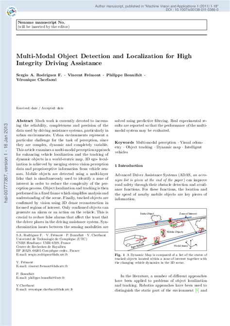 Pdf Multi Modal Object Detection And Localization For High Integrity