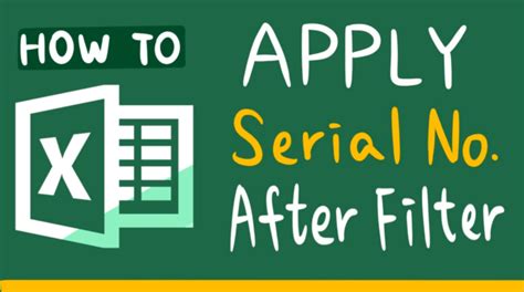 How To Apply Serial Number After Filter In Excel Dollar Excel