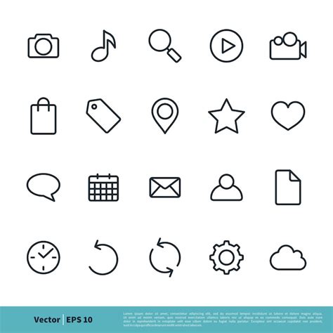 Premium Vector Line Art Icon Set Vector Logo Template Illustration