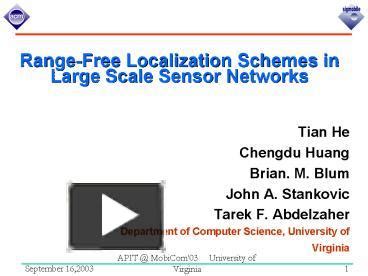 Ppt Rangefree Localization Schemes In Large Scale Sensor Networks Powerpoint Presentation