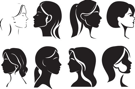 Woman Side Face Vector Silhouette Illustration 2 35095568 Vector Art At Vecteezy