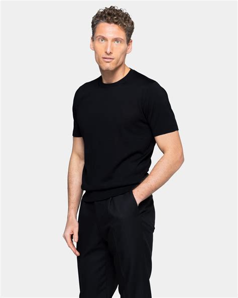 Maglia Mezza Manica Nero Cotone Biologico E Seta Mulberry Filatori