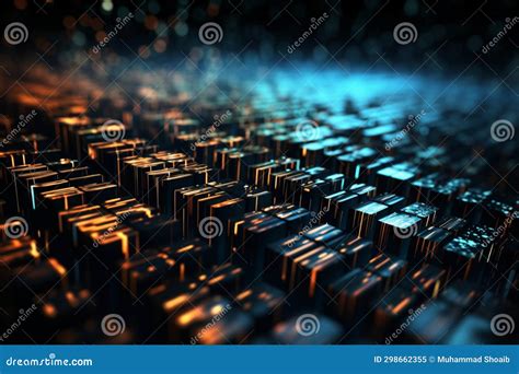 Binary Code Waves Depict Data Flow Digital Security In Internet Technology Stock Illustration