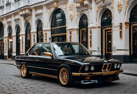 Ai Generated Illustration Of Black Kintsugi Style Card Driving In The City Stock Illustration