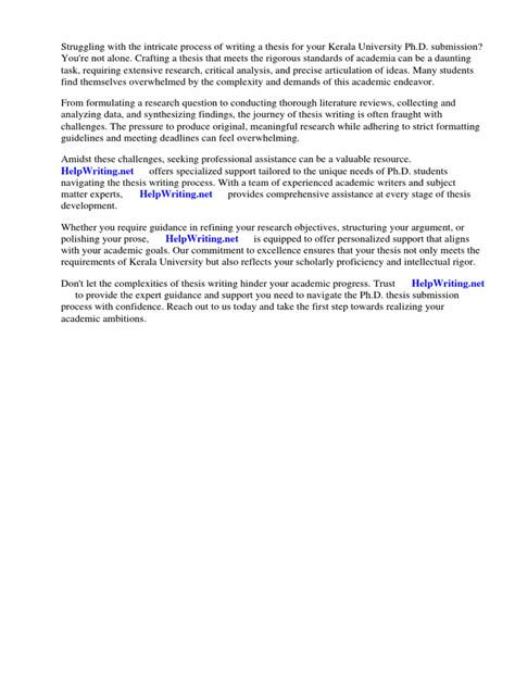 Kerala University Phd Thesis Submission Pdf Thesis Field