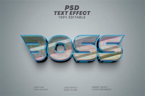 Premium Psd Psd Creative Boss 3d Editable Text Effects Style
