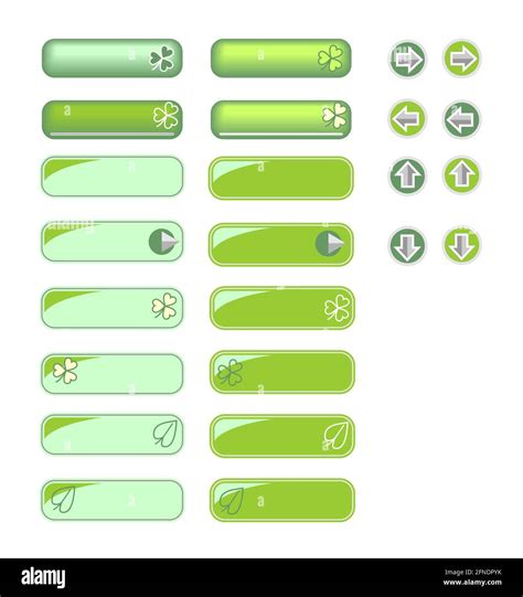 Set Of Rounded Buttons For Web Design In Green Design Stock Vector Image Art Alamy
